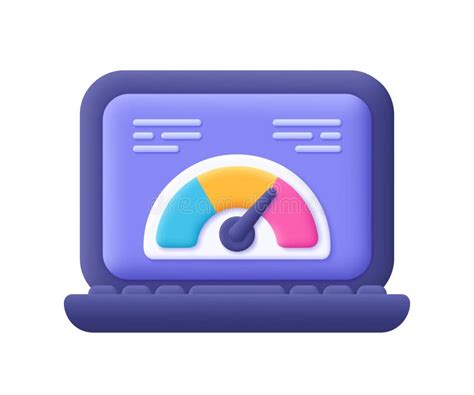 Laptop With Speedometer On The Screen Speed Test Of Internet