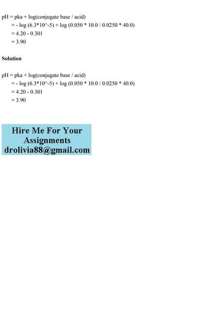 Ph Pka Log Conjugate Base Acid Log 6 310 5 Pdf