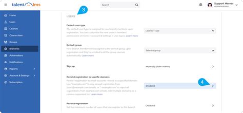 How To Restrict Registration To Specific Domains In Talentlms