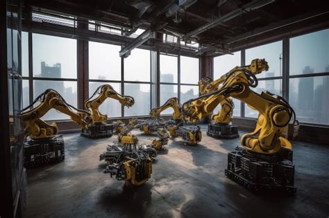 Premium Ai Image Group Of Robots Working Together To Build A New