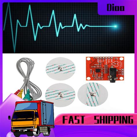 Dioo Ad8232 Module Ecg Sensor Kit Heart Rate Monitor Measurement With Electrode Line Dc3 3v