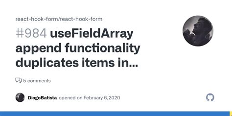 Usefieldarray Append Functionality Duplicates Items In V482 · Issue