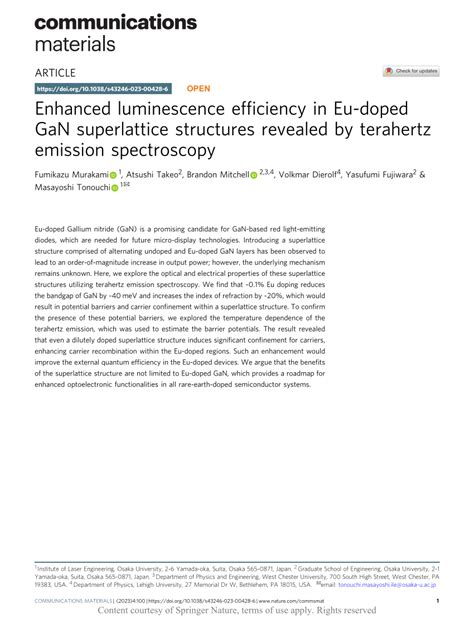 Pdf Enhanced Luminescence Efficiency In Eu Doped Gan Superlattice Structures Revealed By