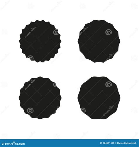 Wavy Edge Rectangle Shapes Icon Vector Set 309070382
