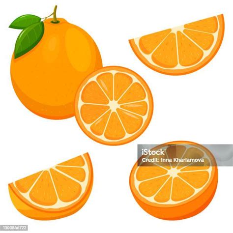 흰색 배경에 고립 된 슬라이스 오렌지 과일을 잘라 신선한 전체 절반의 세트 귤 유기농 과일 플랫 스타일 모든 디자인에 대한 벡터 그림입니다 0명에 대한 스톡 벡터 아트 및