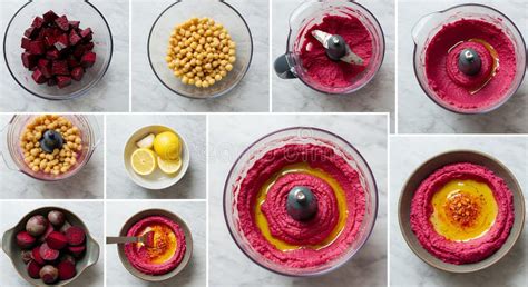 vibrant beetroot hummus recipe step by step guide with pink beetroot