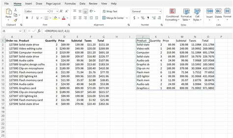 How To Use The Drop Function In Excel
