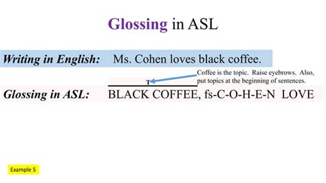 Glossing In Asl What Is It Eight Examples Pptx