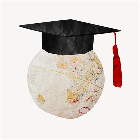 Graduation Cap Globe Education Paper Premium Photo Rawpixel