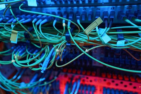 Cables Connected To Patch Panel Of Server Rack Stock Image Image Of Backup Center