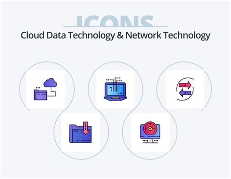 Cloud Data Technology And Network Technology Line Filled Icon Pack 5 Icon Design Wifi