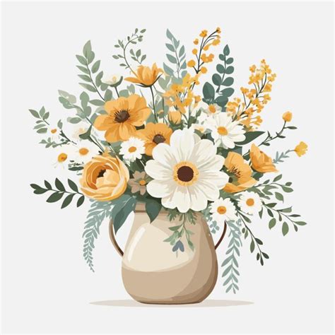 Premium Vector Rustic Flower Vector Premium Vector Rustic Flower Vector