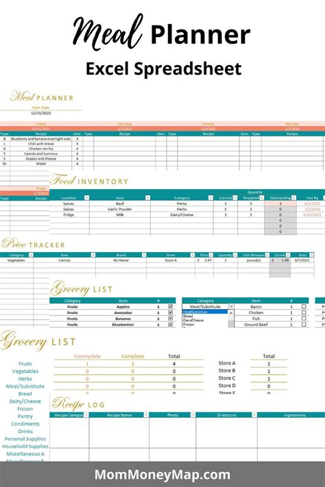 Meal Planner Excel Spreadsheet Excel Spreadsheets Meal Planner Meal Planner Template