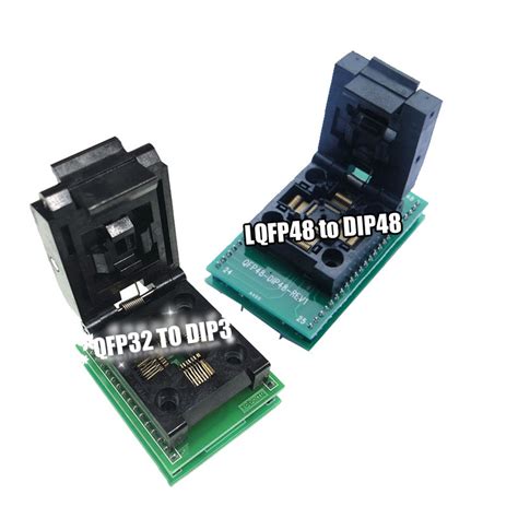 Qfp48 To Dip48 Tqfp32 Qfp32 To Dip3 Ic Test Socket 0 5mm Picth Lqfp48 To Dip48 Programming
