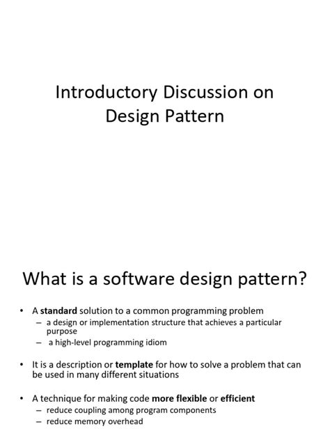Software Design Patterns Guide Pdf Software Design Pattern Class Computer Programming
