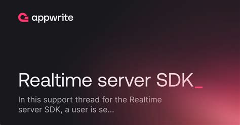 realtime server sdk threads appwrite