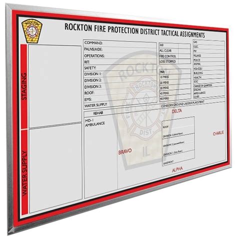 Fire Department Tactical Assignment Dry Erase Magnetic Board Industr