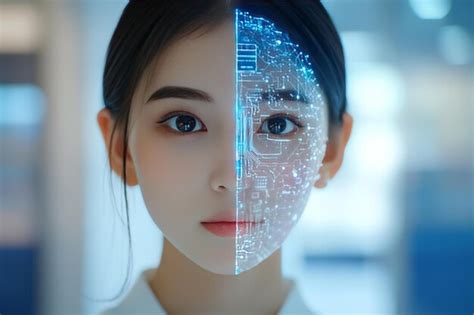 Neural Design Synaptic Interface Hybrid Mind Ai Network And Neural Systems Half Face Of A Woman