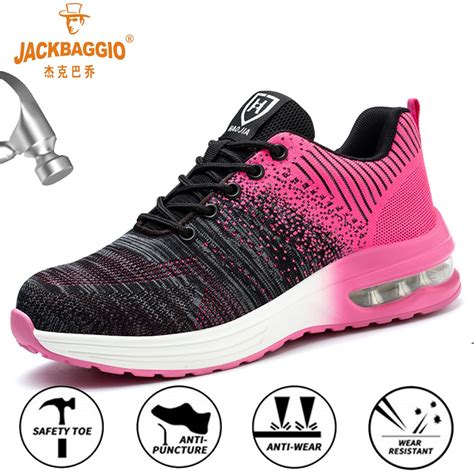 Jual Sepatu Keamanan Wanita Musim Gugur Sepatu Sneakers Ujung Besi Sneakers Tahan Tusukan Sepatu