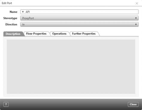 Dialog Create Port MicroTOOL Hilfeseiten