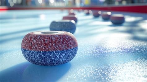 Curling Sliding Stones And Strategic Sweeping On Ice Premium Ai Generated Image