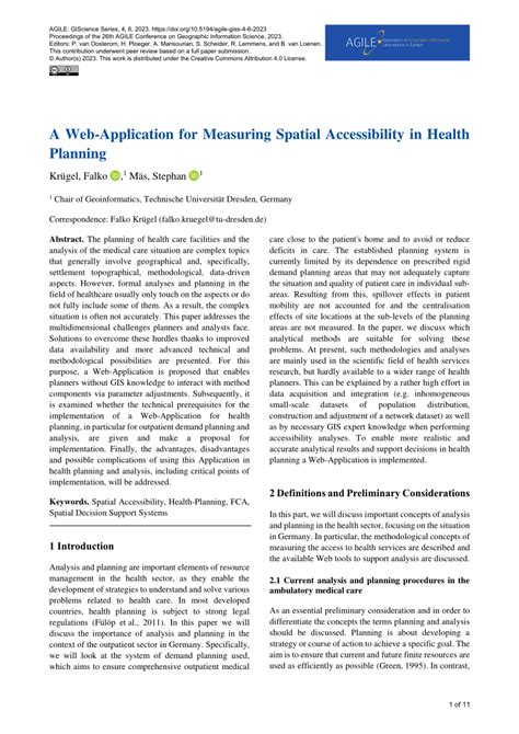Pdf A Web Application For Measuring Spatial Accessibility In Health