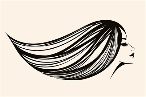 아름다움과 헤어 살롱 벡터 일러스트입니다 길고 흐르는 헤어 스타일과 우아한 메이크업과 아름 다운 여자 귀여운에 대한 스톡 벡터 아트 및 기타 이미지 Istock