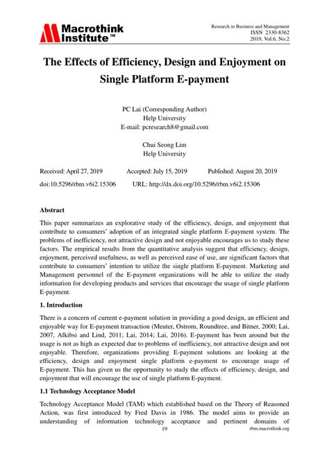 Pdf The Effects Of Efficiency Design And Enjoyment On Single