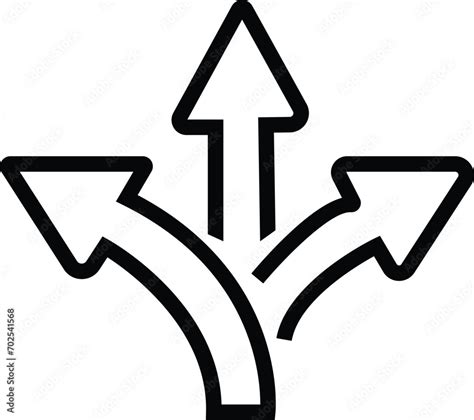 Choice Between Three Roads Icon Three Way Directional Arrow Way Road