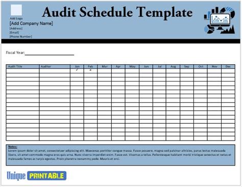 10 Free Audit Schedule Templates Free Unique Printable Templates