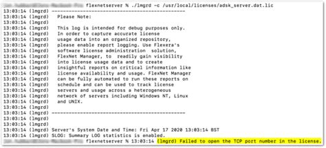 Failed To Open The TCP Port Number In The License File When Launching The License Server On MacOS