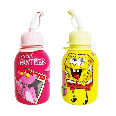 قیمت و خرید لیوان کودک مدل نی دار طرح باب و پلنگ صورتی مجموعه 2 عددی