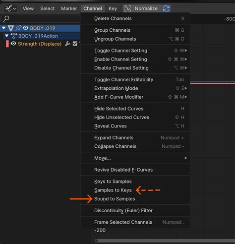 Keyframes I Can T Find Bake To F Curve Blender Stack Exchange