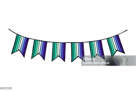 다채로운 화환 게이 남성 프라이드 플래그 해피 프라이드 데이 Lgbtq 커뮤니티 프라이드의 달 포스터 스티커 로고 카드에 대 한 벡터 손으로 그린 낙서 0명에 대한 스톡