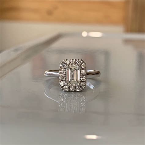 Engagement Rings Emerald Cut Diamond Halo
