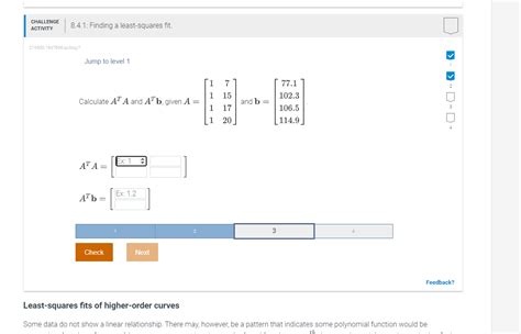 Solved Challenge Activity 841 Finding A Least Squares