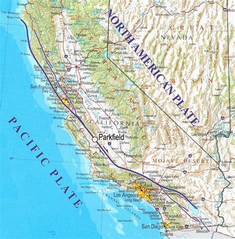 San Andreas Fault California Map