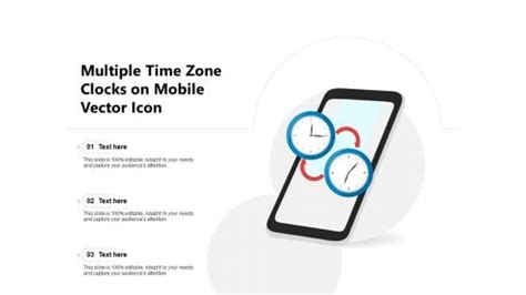 multiple time zone clocks on mobile vector icon powerpoint templates slides and graphics