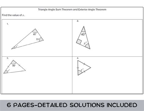 Worksheet Triangle Sum And Exterior Angle Theorem