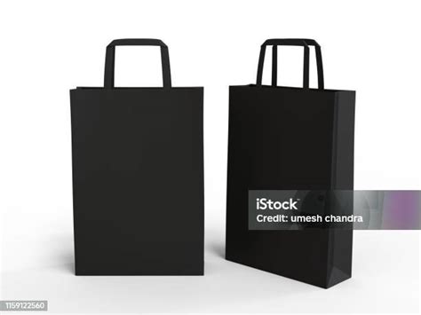 브랜딩 및 모의 를위한 손잡이가있는 종이 가방의 빈 템플릿 3d 렌더링 그림입니다 0명에 대한 스톡 사진 및 기타 이미지 0명 가방 갈색 Istock