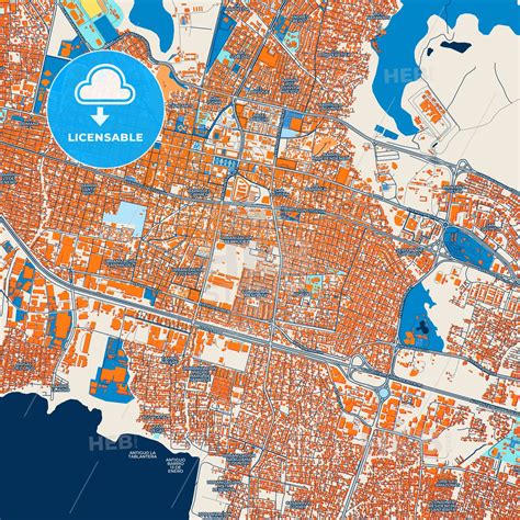 Colorful Maracay Street Map With Labels And Buildings Hebstreits