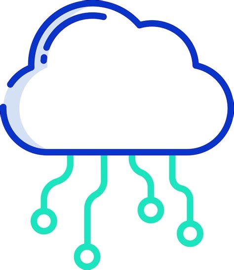 Premium Vector Cloud Computingsolid Outline Color Vector Illustration