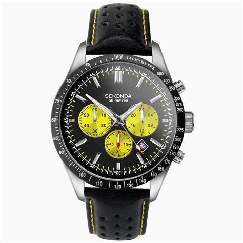 Sekonda Velocity Men's Sports Chronograph Watch (30068) - Round | Black ...