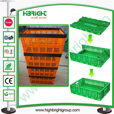 Plastic Foldable Storage Vented Lockable Stacking Container Plastic Crate And Stackable Crate