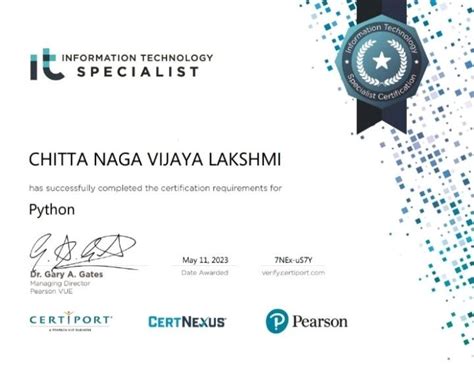Naga Vijaya Lakshmi Chitta On Linkedin Python Certification Pearson Technicalhub