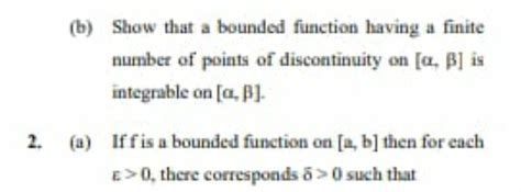 Solved B Show That A Bounded Function Having A Finite Chegg