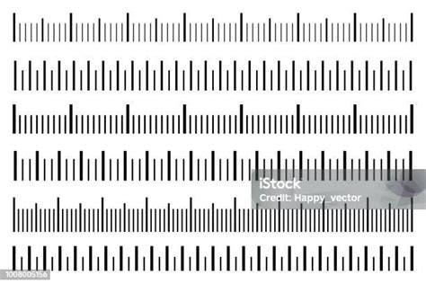 크기 표시기의 크리에이 티브 벡터 일러스트 레이 션에 고립 된 배경 설정 다른 단위로 거리 아트 디자인 가로 측정 규모 거리 추상 개념 그래픽 요소 0명에 대한 스톡 벡터