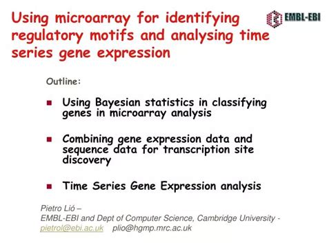 Ppt Using Microarray For Identifying Regulatory Motifs And Analysing Time Series Gene