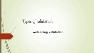 Types Of Validation In 7 Th Sem B Pharma PPTX
