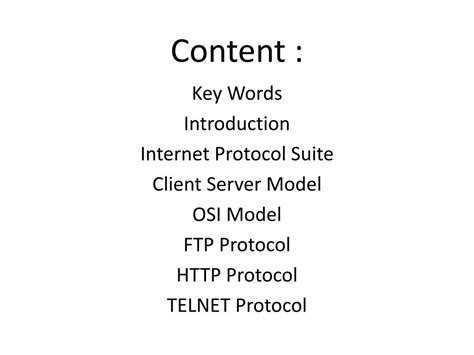 PPT BASIC INTERNET PROTOCOLS Ftp Telnet PowerPoint Presentation ID